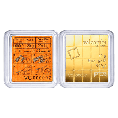 Buy 20 g (20 x 1 g) Valcambi Gold CombiBars | Silver Gold Bull Canada
