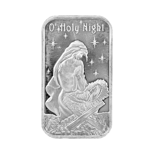 1 oz Holy Night Baby Jesus Silver Bar | Silvertowne Mint | Silver Gold ...