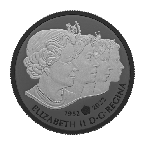 1 oz 2022 Her Majesty Queen Elizabeth II Royal Cypher Black Rhodium ...